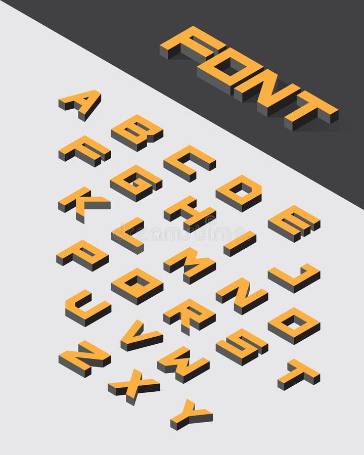 Isometric 3d type font set stock illustration. Illustration of label ...
