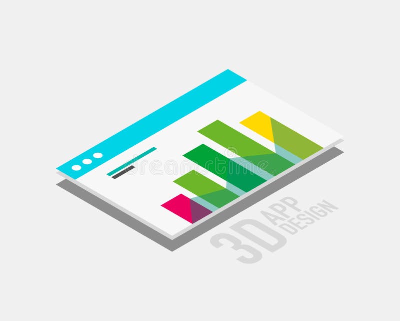 Isometric 3d User Interface Design Stock Vector - Illustration of ...