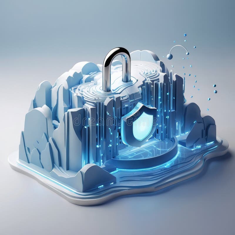 Isometric 3D Vector Illustration: Data Privacy and Cybersecurity Stock ...