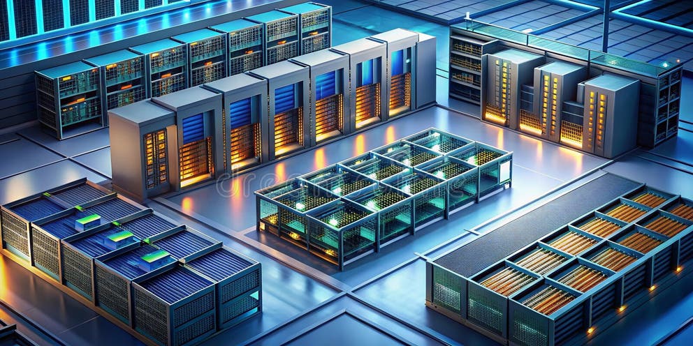 Comprehensive Isometric View of a Modern Data Center Network ...