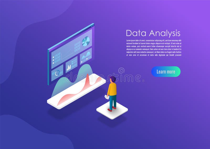 Isometric Data Analytics Concept Banner. Can Use for Web Banner ...