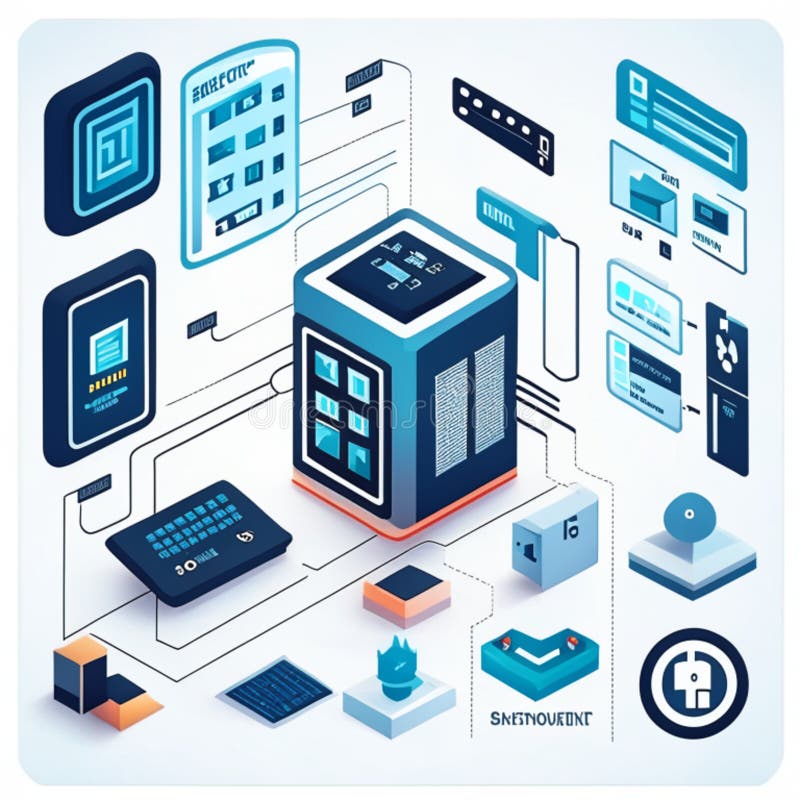Isometric Data Center Concept. Vector Illustration in a Flat Style ... Isometric Data Center Concept. Vector Illustration in a Flat Style ...