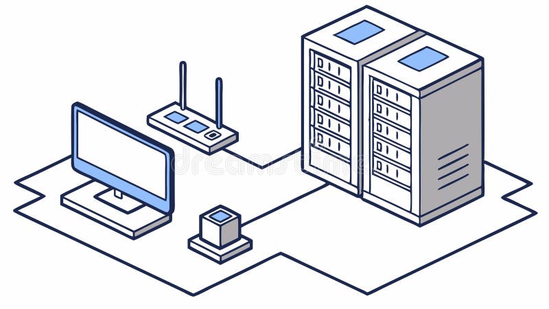 Isometric Data Center and Network Connectivity, Vector Design Generative AI Stock Vector ...