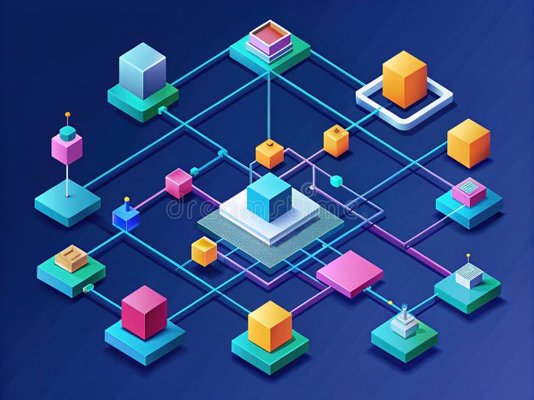 DronesEye View an Isometric Data Flow Diagram for Clear Workflow Visualization Stock ...