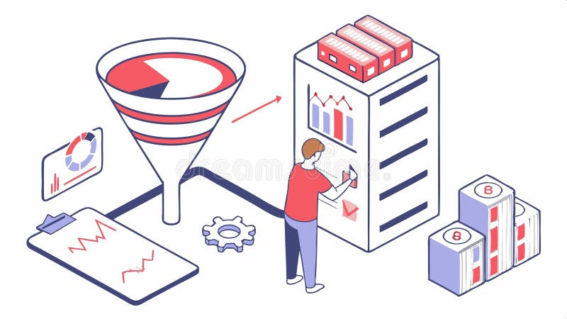 Data Funnel, Icon in Line Design. Funnel, Data, Flow, Conversion ...