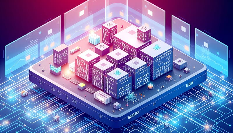 Isometric Data Server, Cloud Computing, Digital Technology, Network, Stock Photo, Generative AI ...