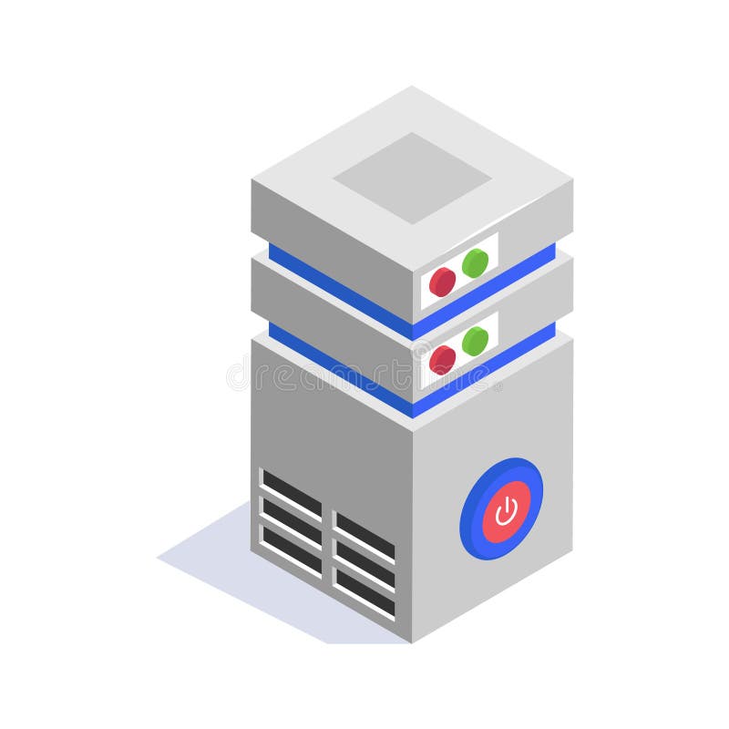 Isometric Data Server Icon, Perfect for Tech, it, and Network Infrastructure Designs Stock ...