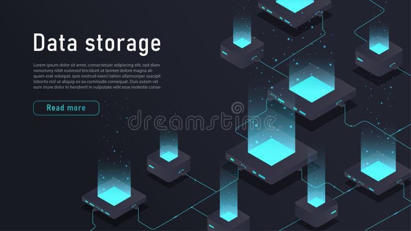 Isometric data storage stock vector. Illustration of hosting - 274660182