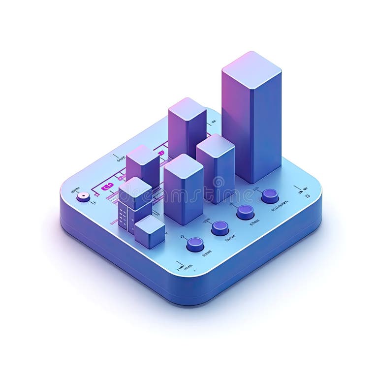 Isometric Data Visualization with Abstract Bar Graph Display Stock ...