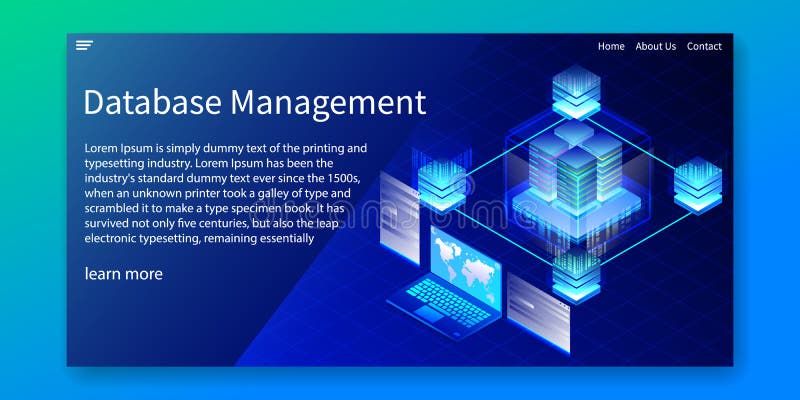 Isometric Database Management, Manage Information SystemMIS Concept ...