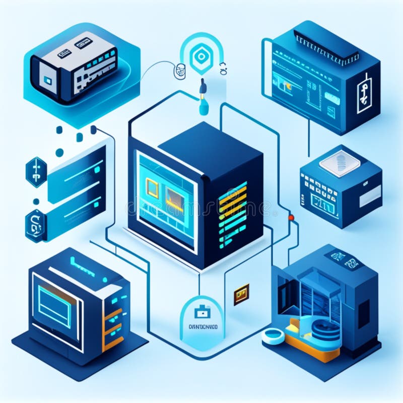 Isometric Data Center Concept. Vector Illustration in a Flat Style ... Isometric Data Center Concept. Vector Illustration in a Flat Style ...