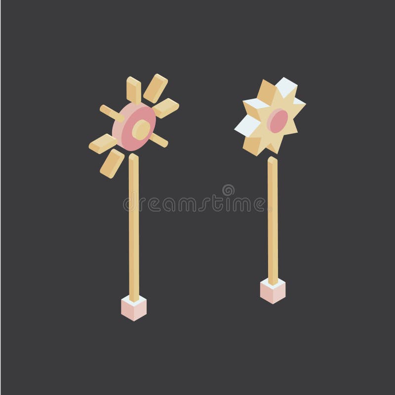Isometric Decoration Lamp Post. Vector Illustration Decorative Design ...