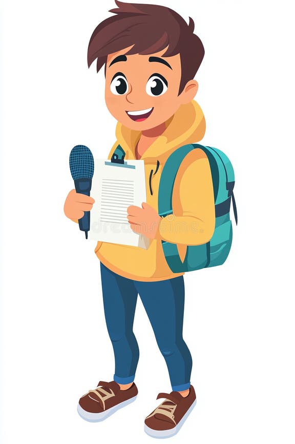 Isometric Depiction of an Actor Holding a Script and Microphone. Stock ...