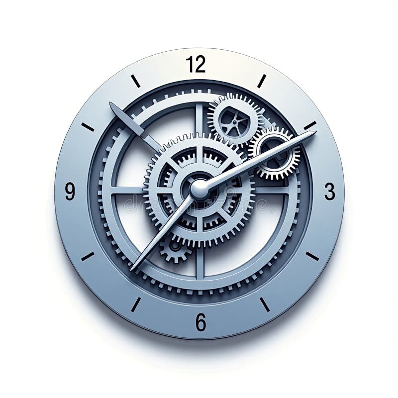 An Isometric Depiction of Clock Icon Stock Illustration - Illustration ...