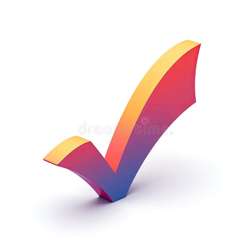 An Isometric Depiction of Colored Checkmark Icon Stock Illustration ...