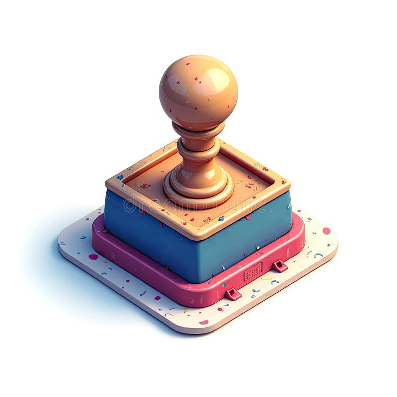 An Isometric Depiction of Colorful Notary Stamp Stock Illustration ...