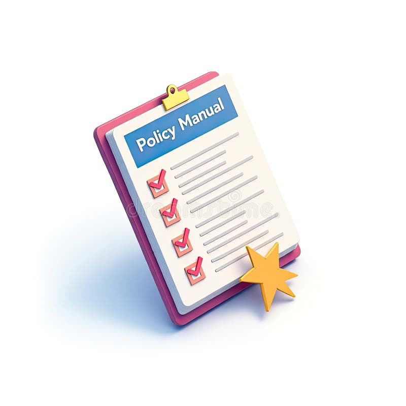 An Isometric Depiction of Colorful Policy Manual Icon Stock ...