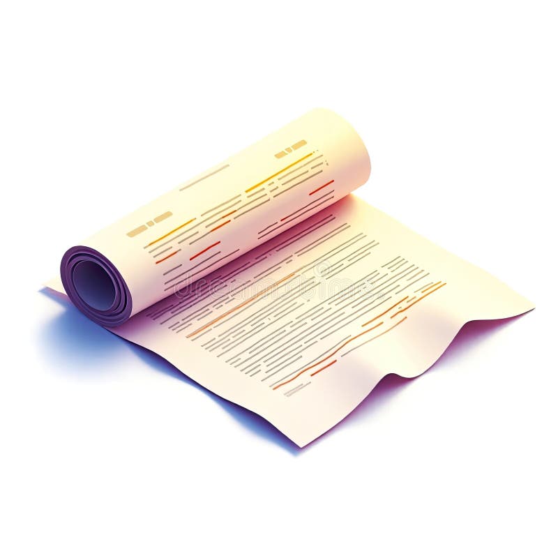 An Isometric Depiction of Contract Document Icon Stock Image - Image of ...
