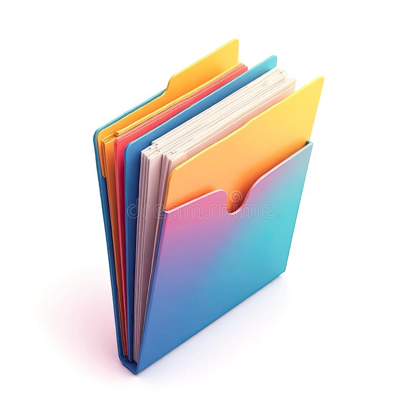An Isometric Depiction of Contract Folder Icon Stock Illustration ...