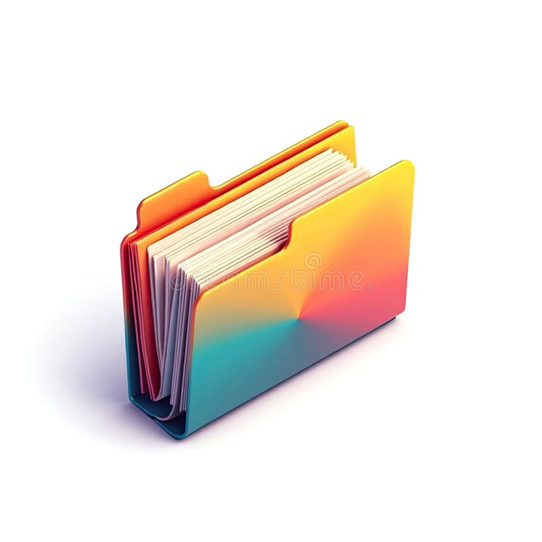 An Isometric Depiction of Contract Folder Icon Stock Illustration ...