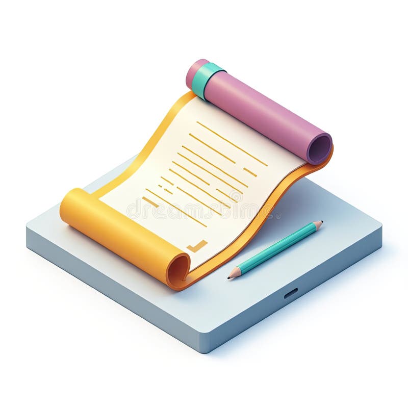 An Isometric Depiction of Contract Review Icon Stock Image - Image of ...