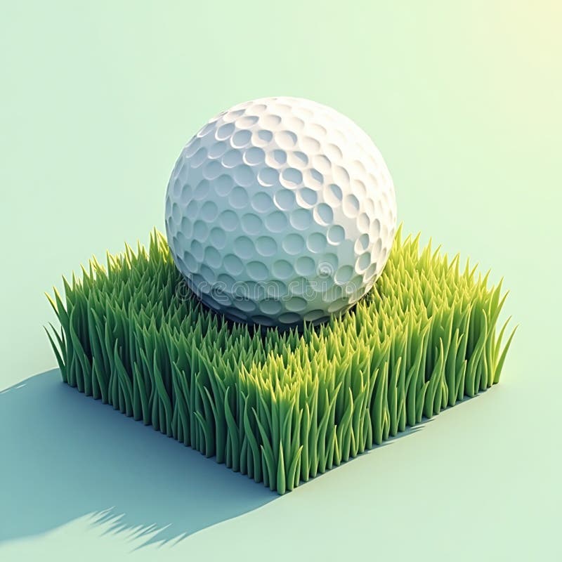 An Isometric Depiction of a Golf Ball Stock Illustration - Illustration ...