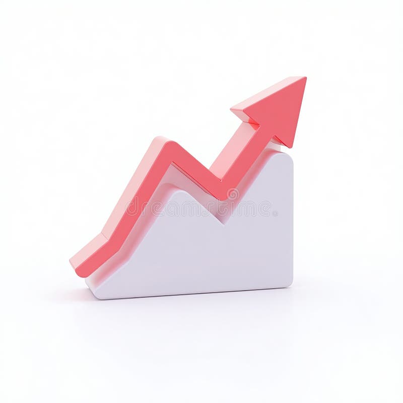 An Isometric Depiction of a Graph with Upward Trend Icon Stock ...