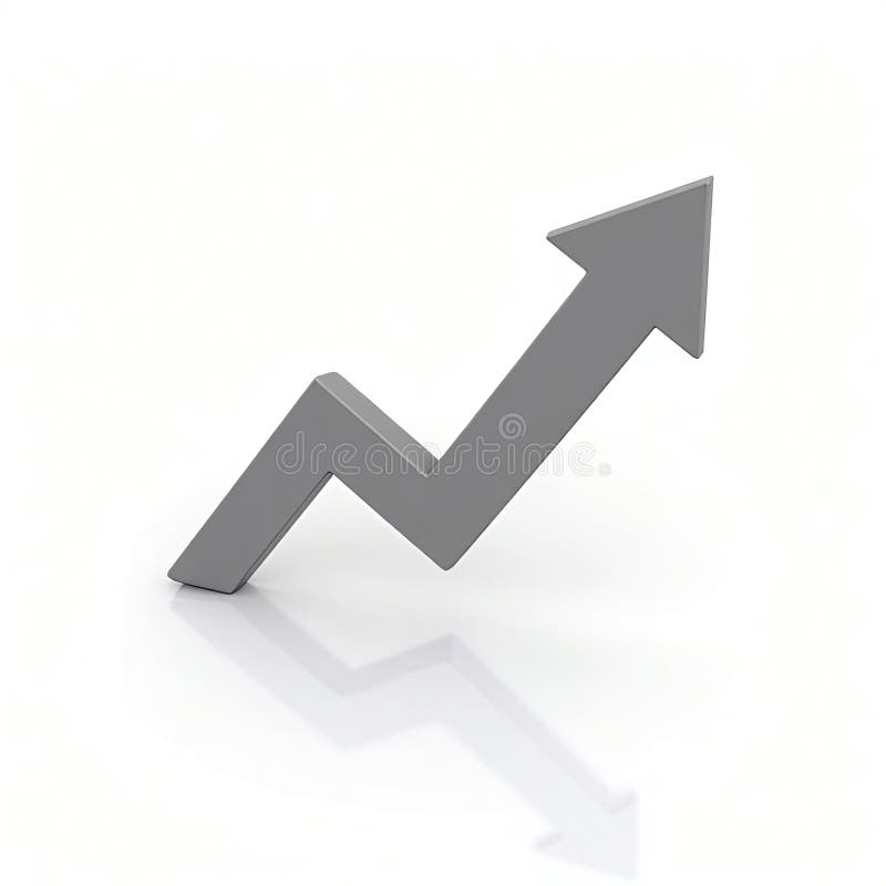 An Isometric Depiction of a Graph with Upward Trend Icon Stock ...