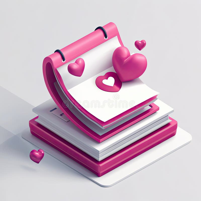 An Isometric Depiction of an Love Note Icon Stock Illustration ...