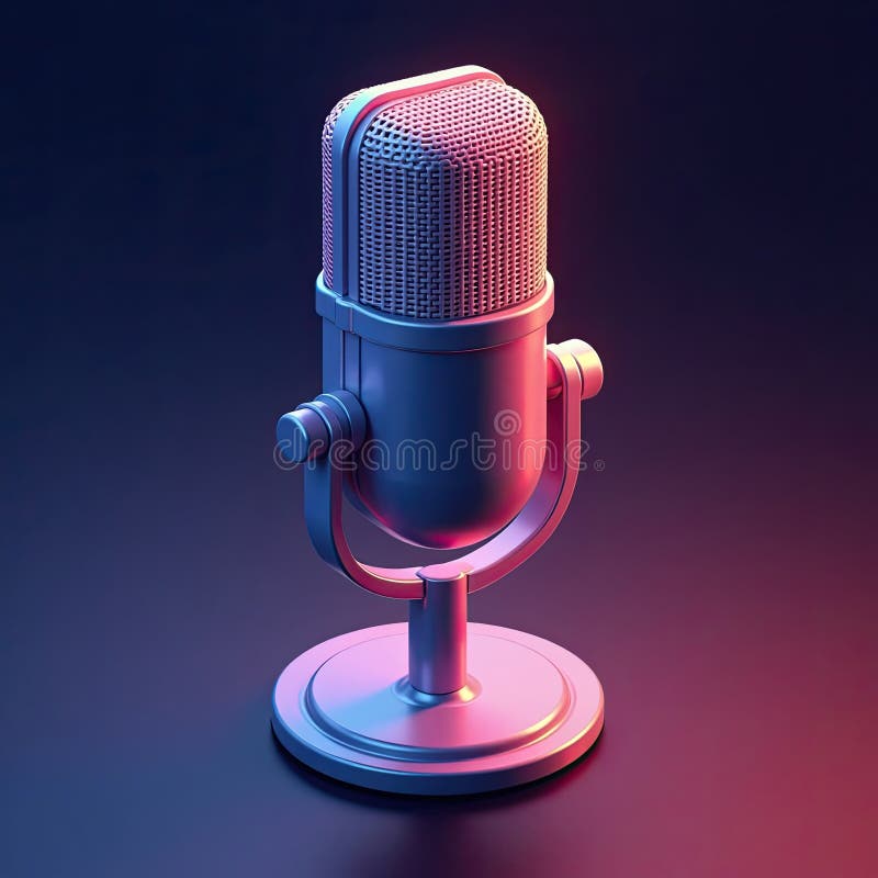 An Isometric Depiction of a Microphone Stock Illustration ...