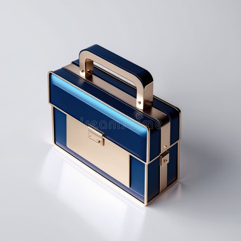 An Isometric Depiction of a Modern Stylized Briefcase Stock Image ...