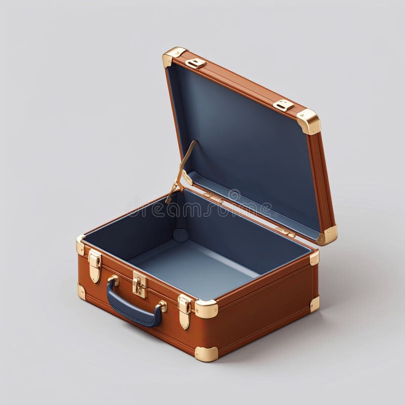 An Isometric Depiction of a Open Briefcase Icon Stock Illustration - Illustration of wallpaper ...