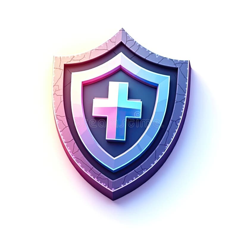 An Isometric Depiction of Prevention Shield Icon. Stock Illustration ...