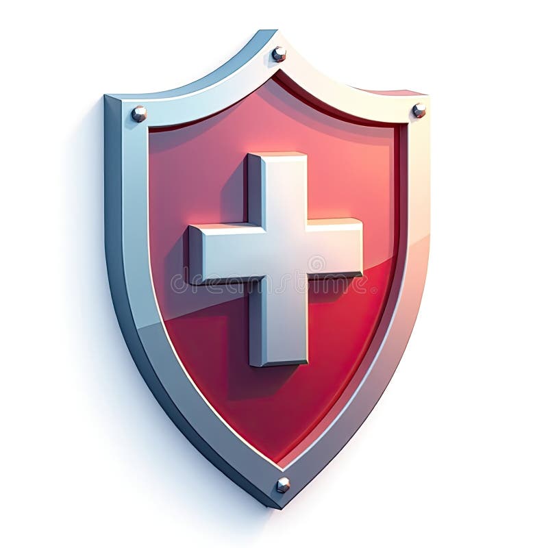 An Isometric Depiction of Prevention Shield Icon. Stock Illustration ...