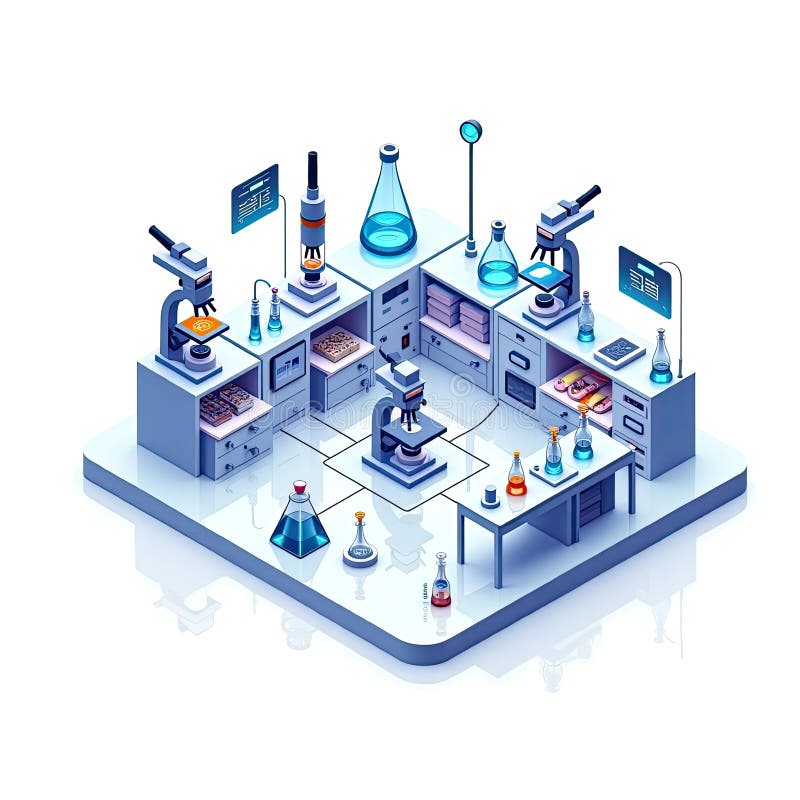 An Isometric Depiction of Research Lab Icon Stock Illustration ...