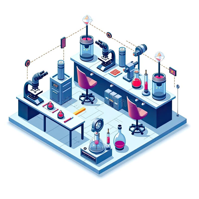 An Isometric Depiction of Research Lab Icon Stock Illustration ...