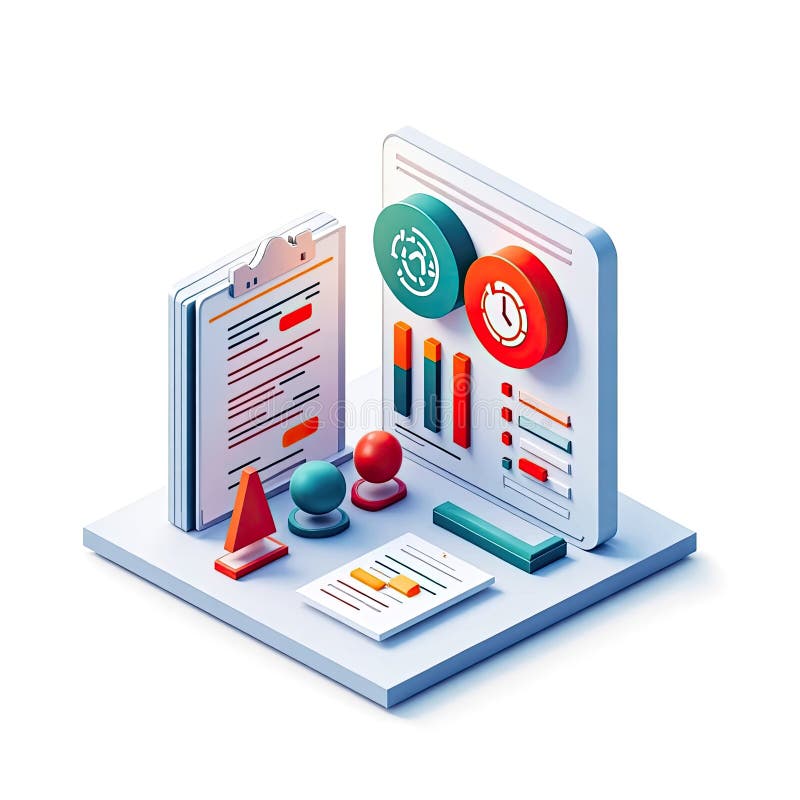 An Isometric Depiction of Risk Assessment Icon Stock Illustration ...