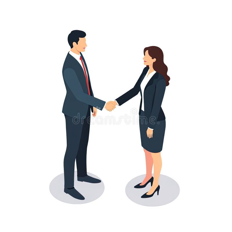 An Isometric Depiction of Shaking Hands Stock Illustration ...