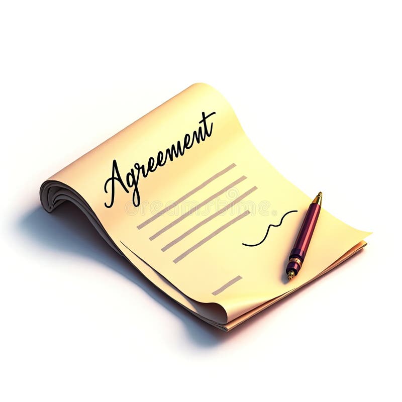 An Isometric Depiction of Signed Agreement Icon Stock Illustration ...
