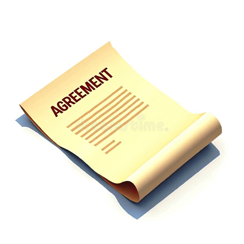 An Isometric Depiction of Signed Agreement Icon Stock Illustration ...