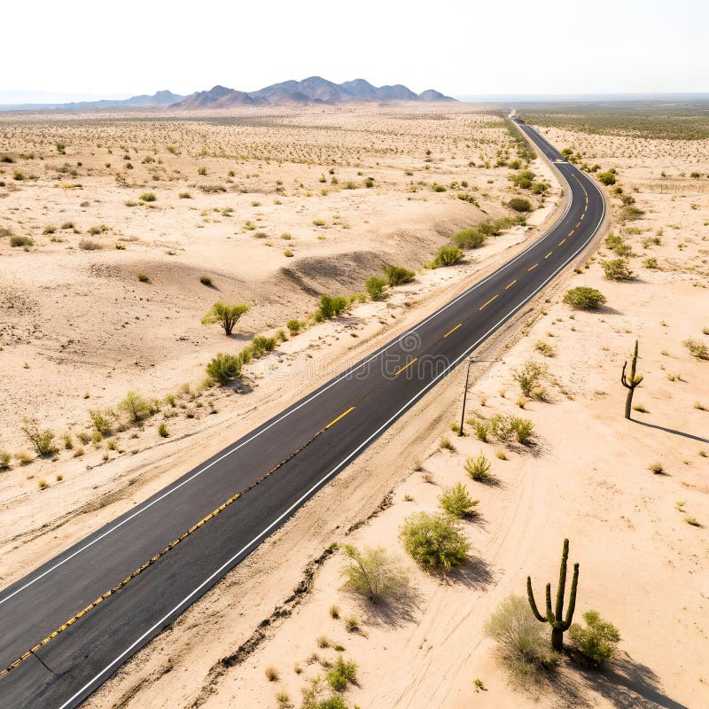 Isometric Desert Road in Arizona on White Background Stock Illustration ...