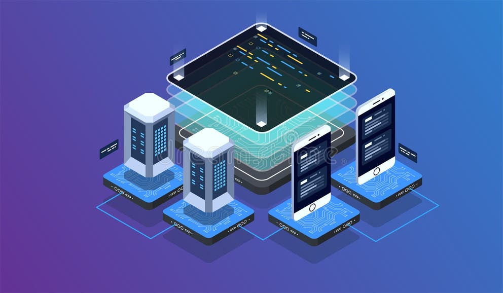 Isometric Design Concept Virtual Reality And Augmented Reality Software Development And