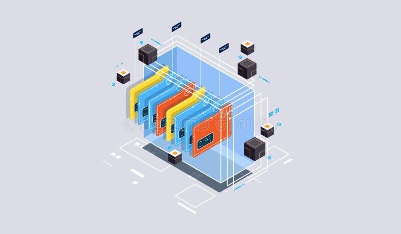 Isometric Design Concept Virtual Reality And Augmented Reality Software Development And