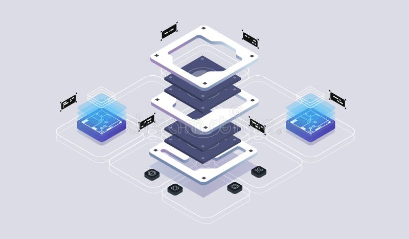 Isometric Design Concept Virtual Reality And Augmented Reality Software Development And