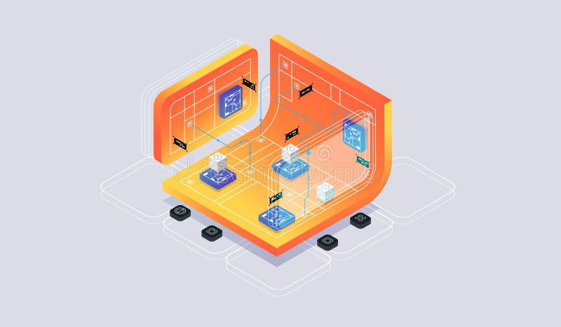 Isometric Design Concept Virtual Reality And Augmented Reality Software Development And