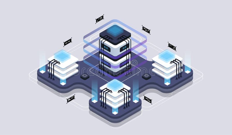 Isometric Design Concept Virtual Reality and Augmented Reality. Software Development and ...
