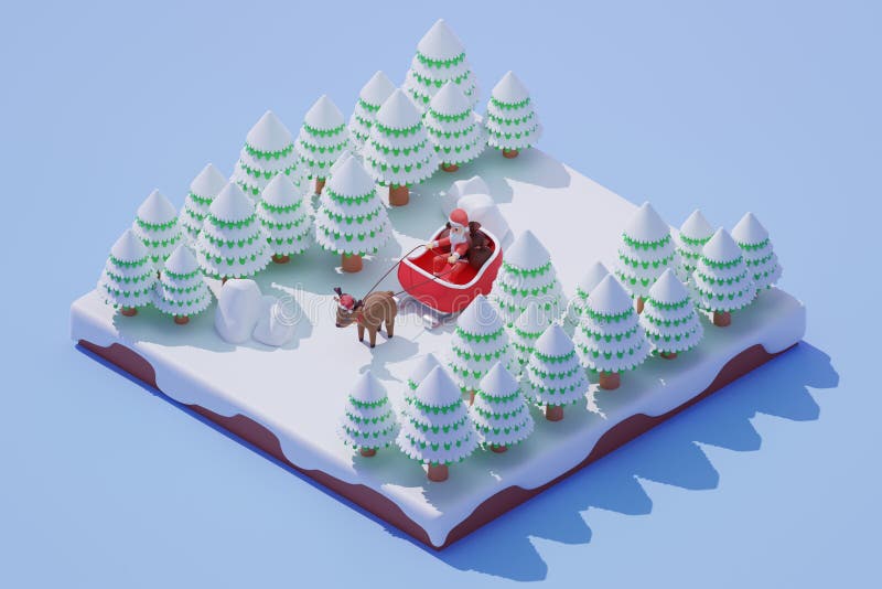 Isometric Design Illustration with Christmas and New Year Concept Stock ...