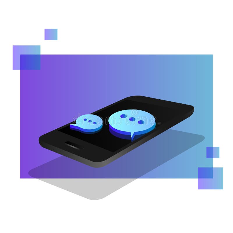 Isometric Design Mobile Message Concept Illustration Vector Stock ...