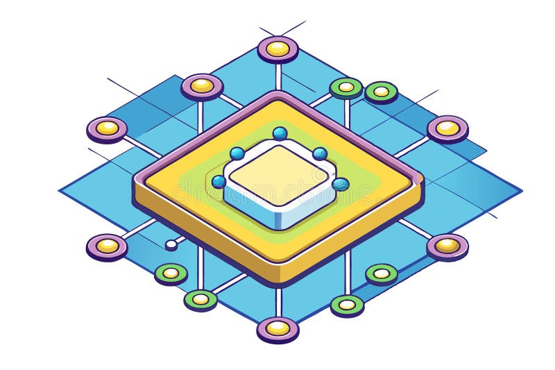 Isometric Design of a Modern Quantum Chip Symbolizing Advanced ...