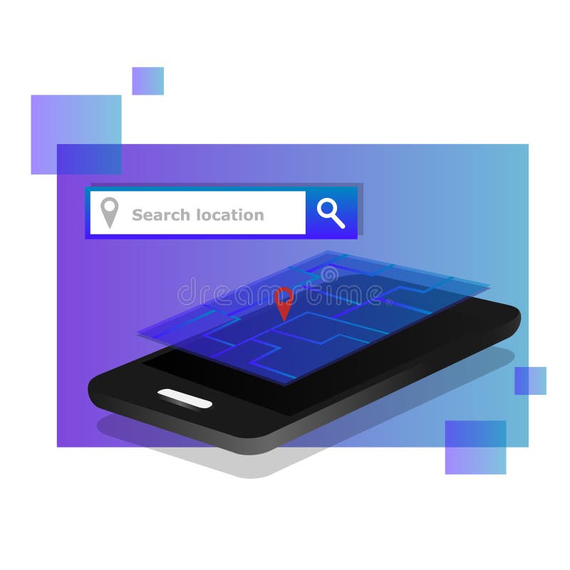 Isometric Design Navigate Maps or Search Location Conceptual Stock ...